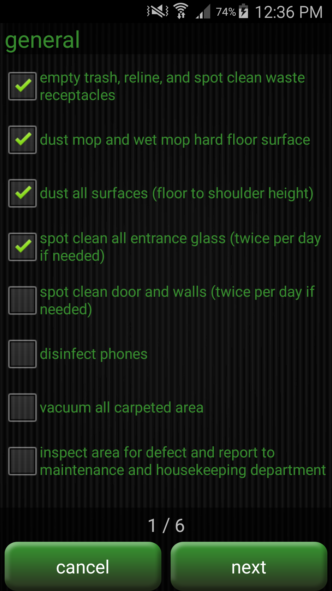 Hotel Public Area Checklist | Task inspection report - Android App ...