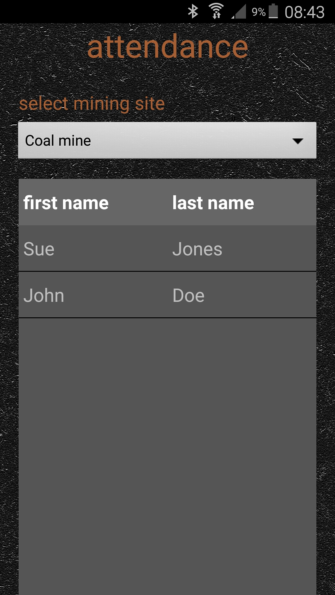 Mining Site Attendance | Monitoring workers on sites - Android App ...